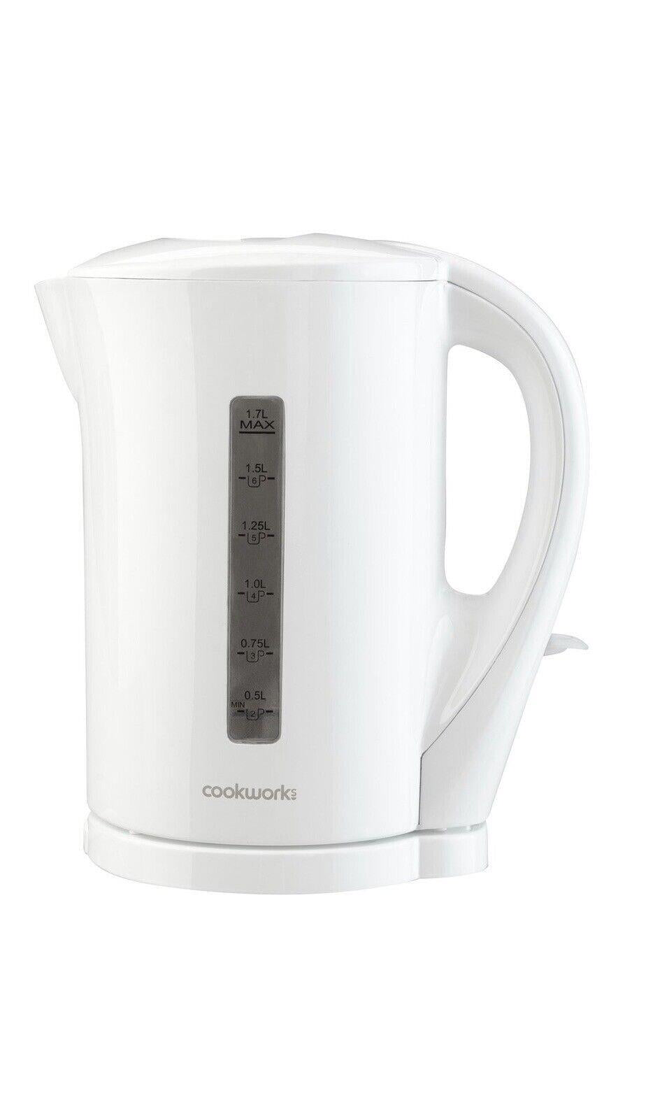 Cookworks 1.7L Kitchen Plastic Water Rapid Boil Electric Kettle 2200W ...